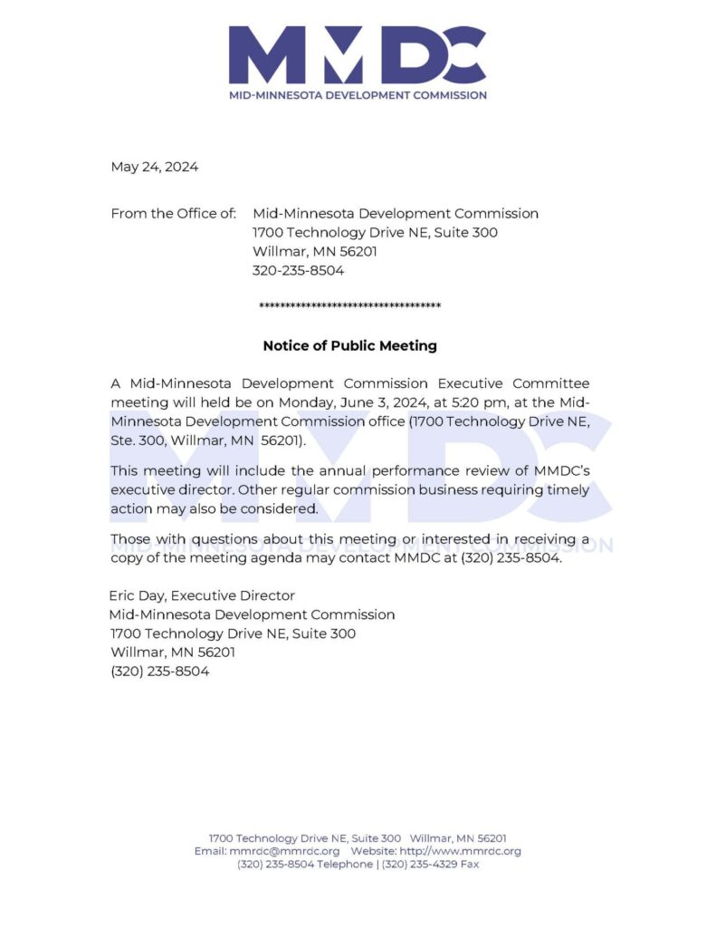 Upcoming MMDC Executive Committee Meeting